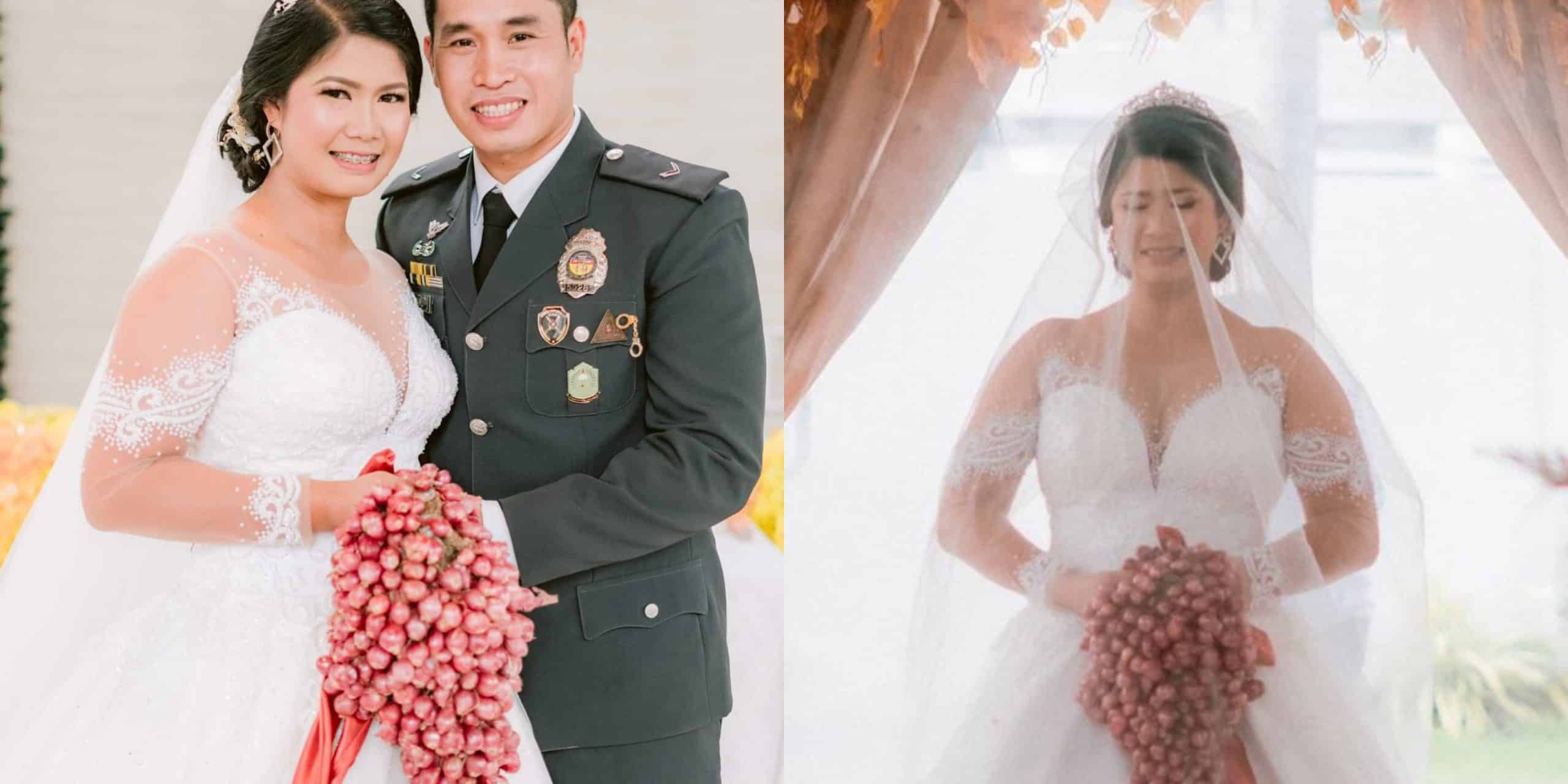 Bongga! Bride in Iloilo used onions as bouquet during her wedding