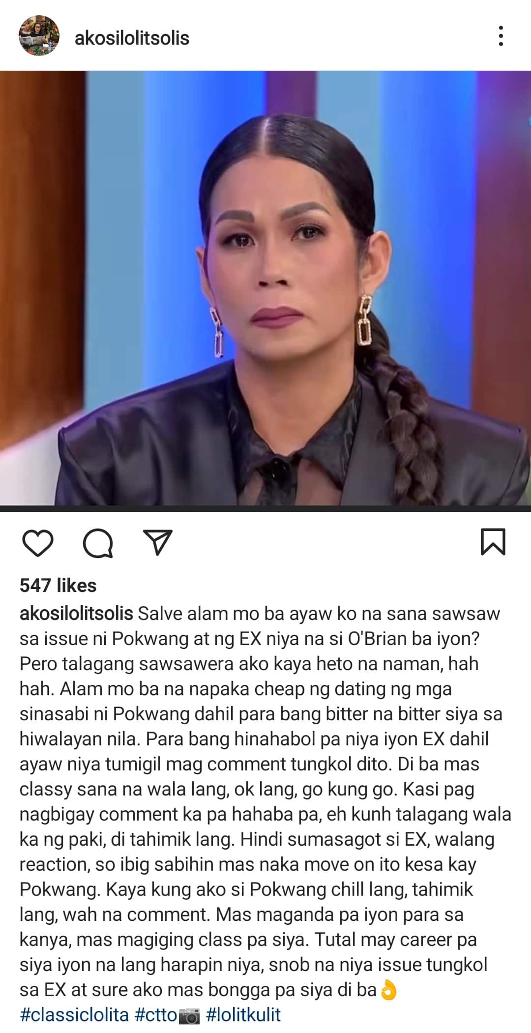 Lolit Solis on Pokwang's statement against Lee O'Brian: 'Napakacheap ng dating, bitter na bitter'