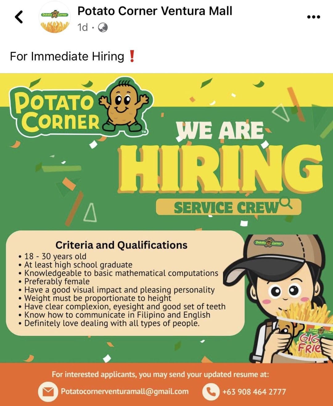 Potato Corner, naglabas ng kanilang pahayag matapos mag-trending ang ...