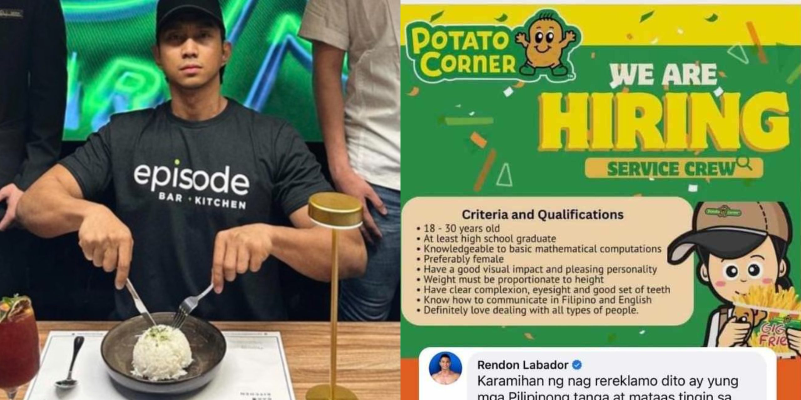 Rendon Labador defends 'Potato Corner' from its critics: "Madami namang ...