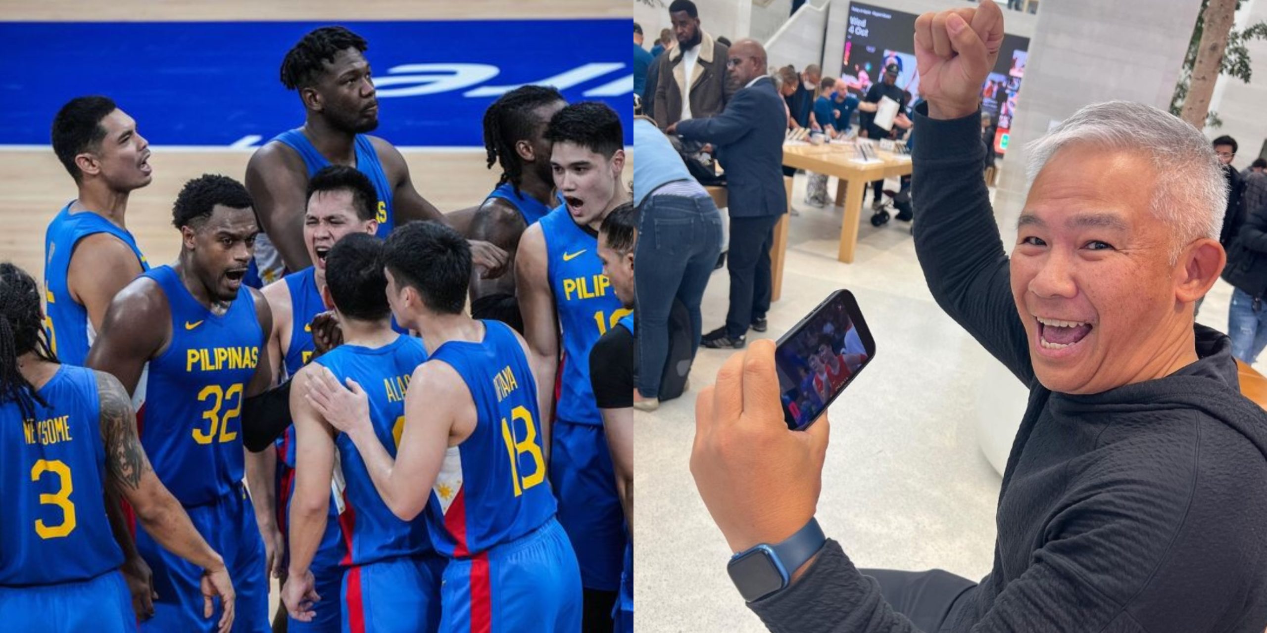 Coach Chot Reyes, pinagdiwang ang pagkapanalo ng Gilas sa China