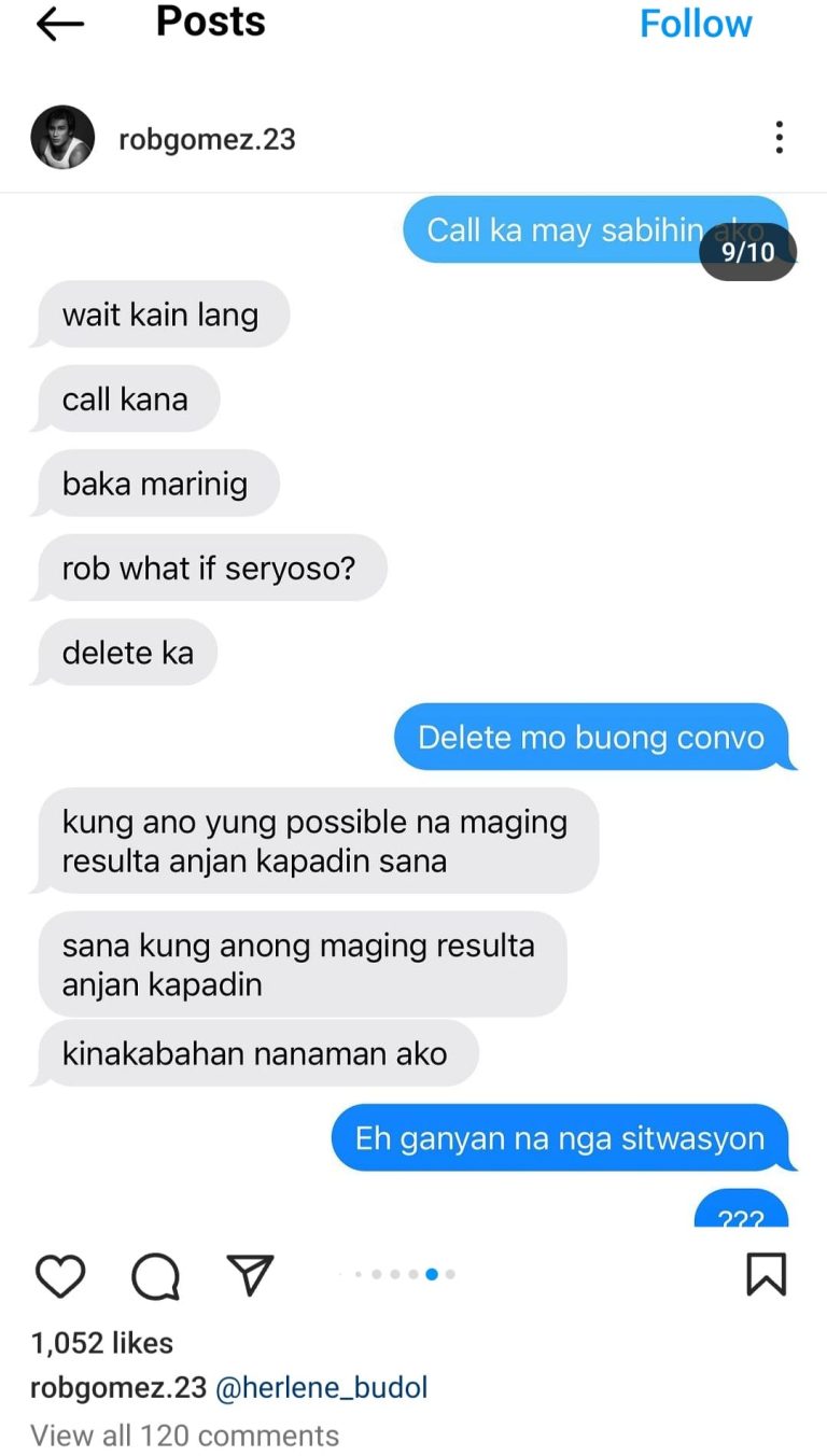 Oh no! Rob Gomez uploads convos with Herlene Budol and Sen. Win ...