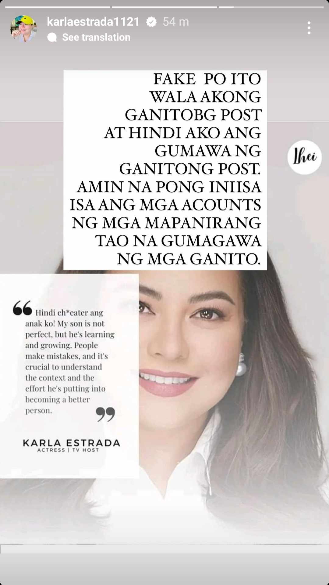 Karla Estrada nilinaw na hindi naglabas ng pahayag na sinasabing hindi ...