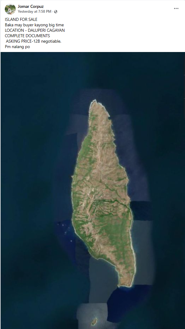 Isang buong isla sa Cagayan, ibinebenta sa halagang bilyon bilyong piso