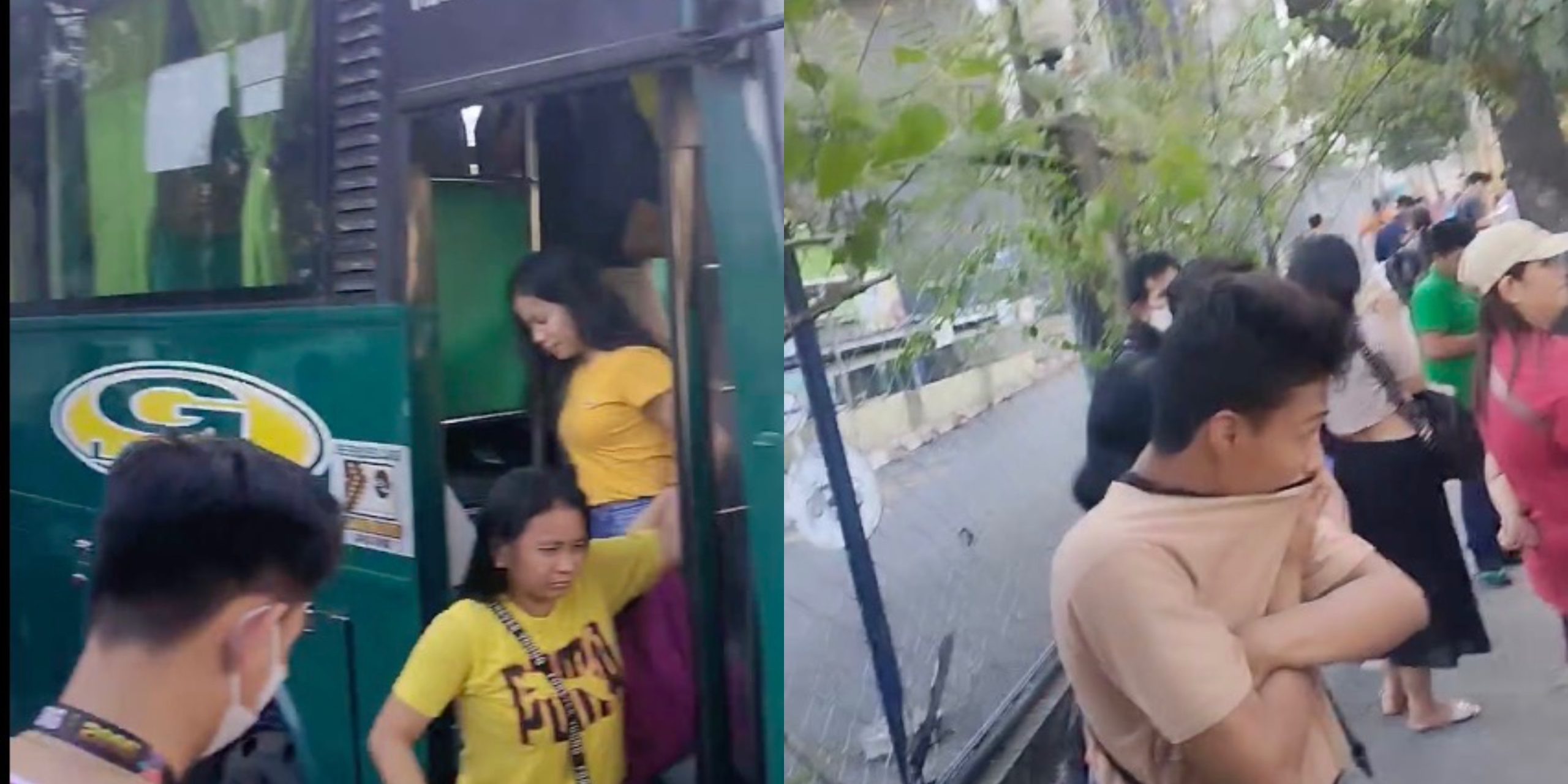 Mga pasahero nagsilabasan ng bus dahil sa umaalingasaw na utot